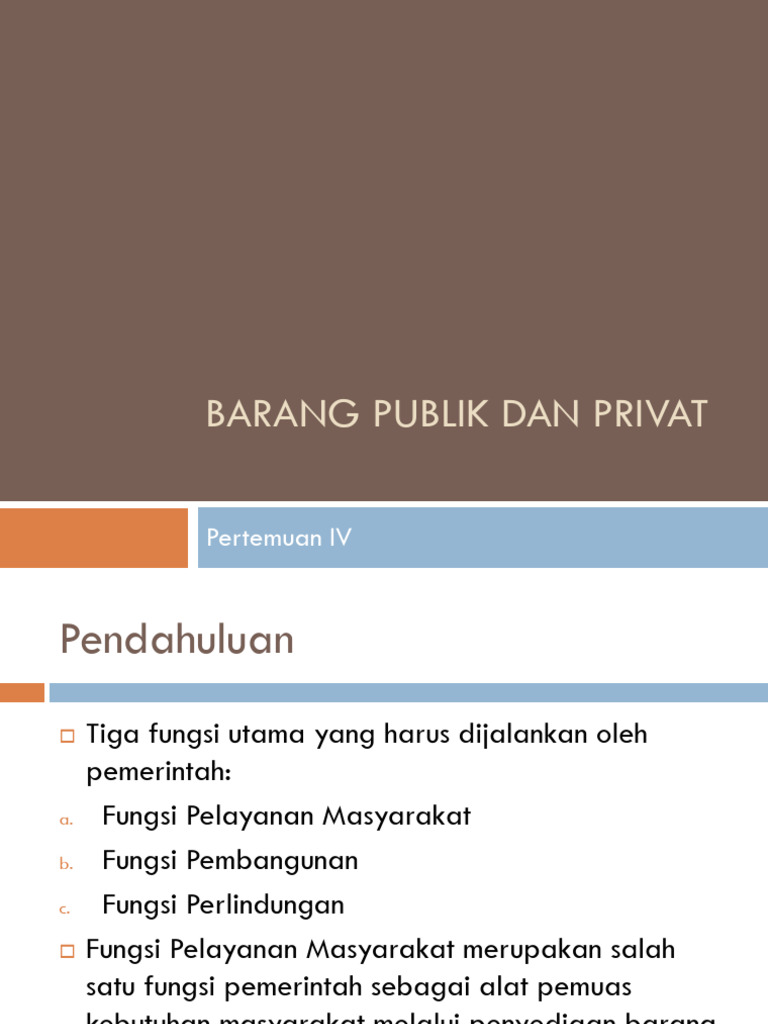 Barang Publik Dan Privat | PDF