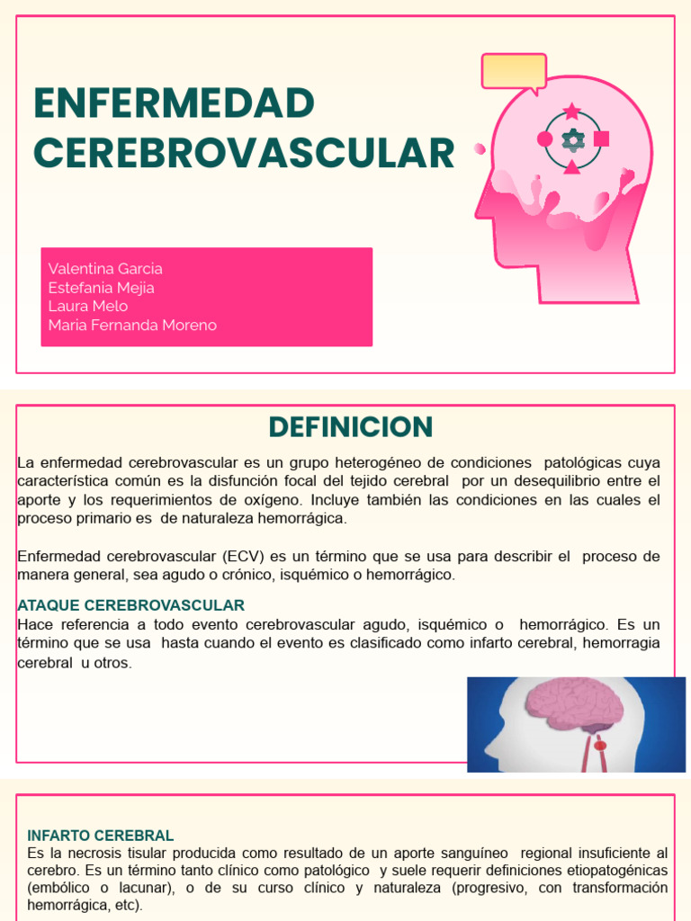 Enfermedad Cerebrovascular: Valentina Garcia Estefania Mejia Laura Melo Maria Fernanda Moreno ...