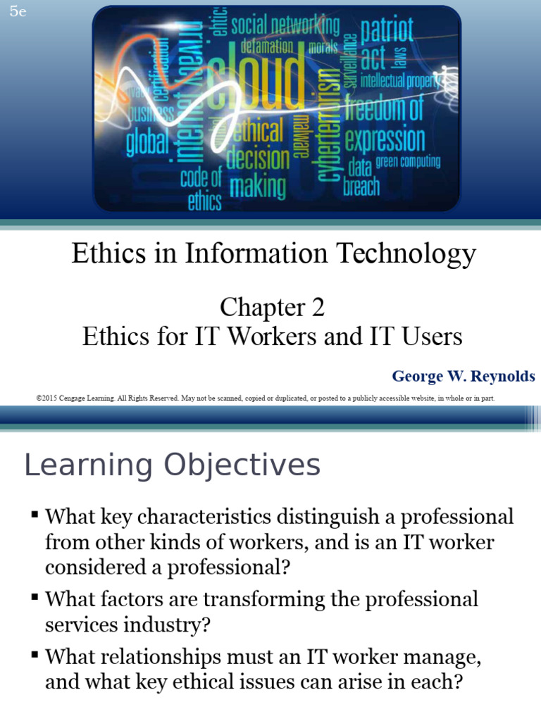 chapter 2 - ethics for it workers and it users | PDF