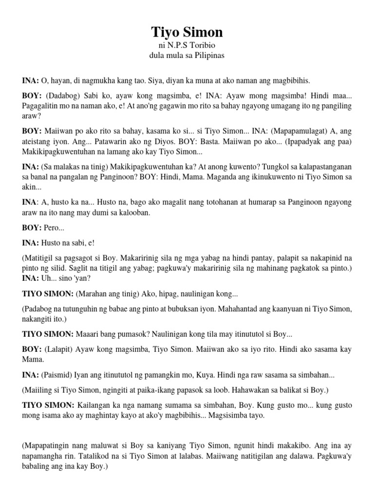 Tiyo Simon Ni N.P.S Toribio | PDF