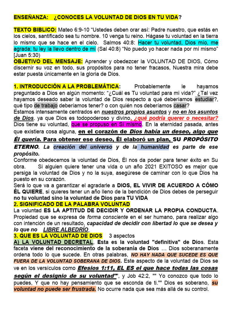 Conoces La Voluntad de Dios | PDF | Pecado | Dios
