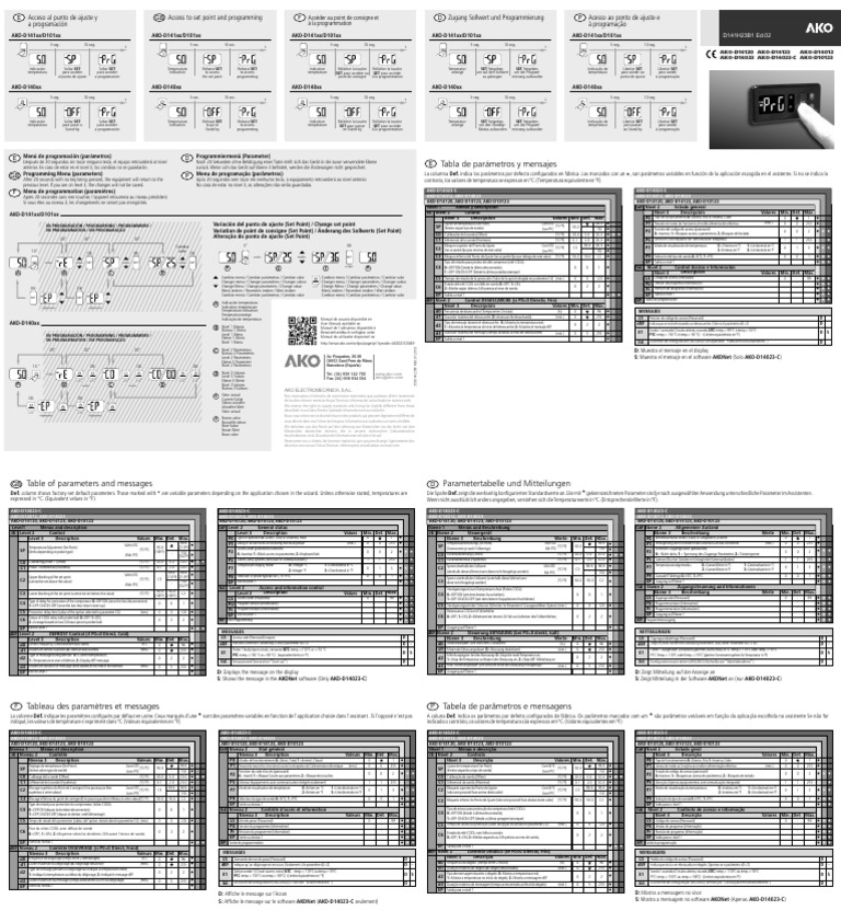 Manual Programaci N AKO D141xx D101xx | PDF | Temperatura | Termodinâmica