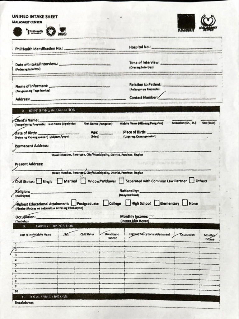 Malasakit Form | PDF