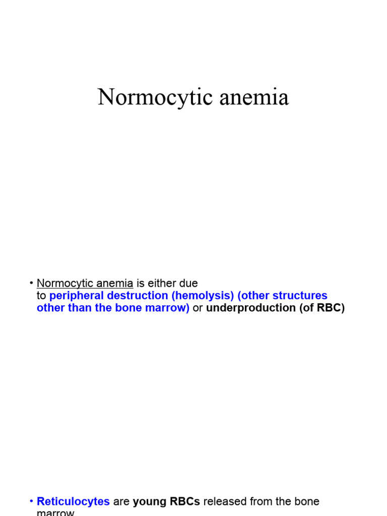 Normocytic Anemia | PDF | Anemia | Red Blood Cell