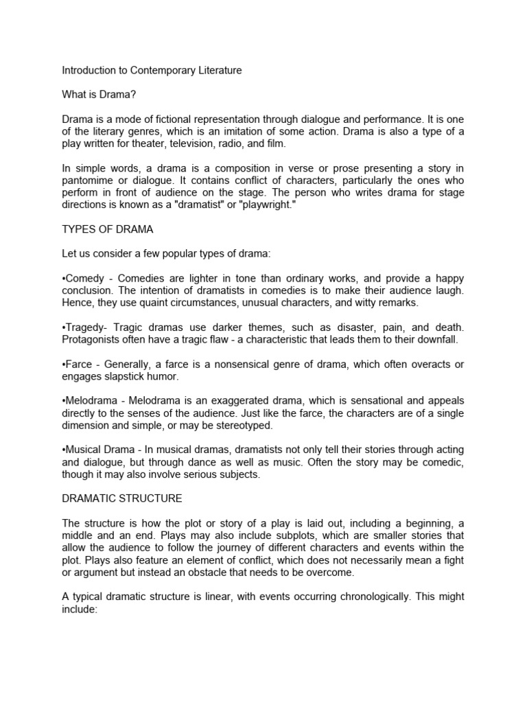 Understanding Contemporary Drama | PDF | Comedy | Tragedy