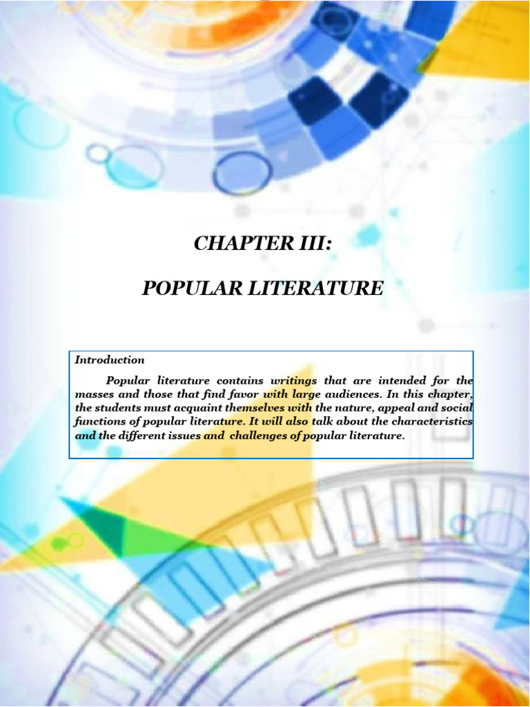 CHAPTER III Popular Literature | PDF