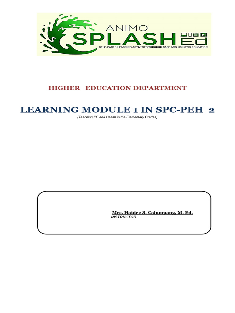MODULE 1 in SPC-PEH | PDF