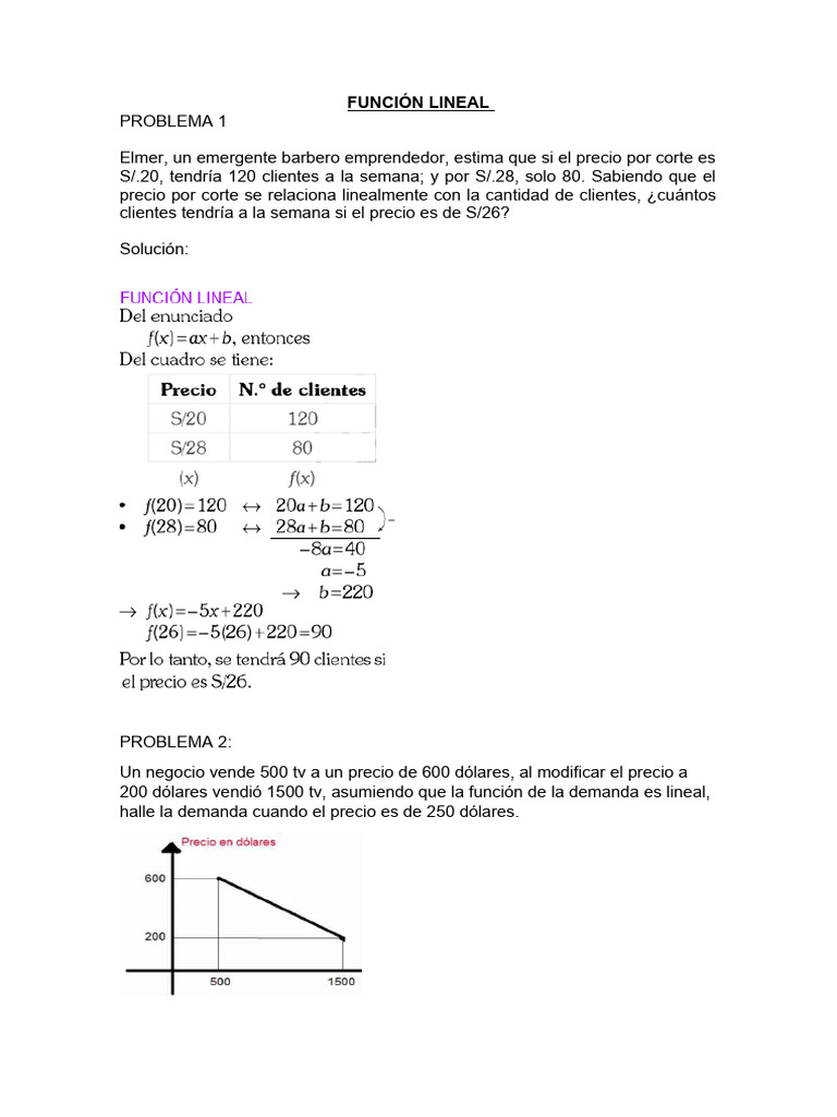 Función Lineal y Cuadratica | PDF