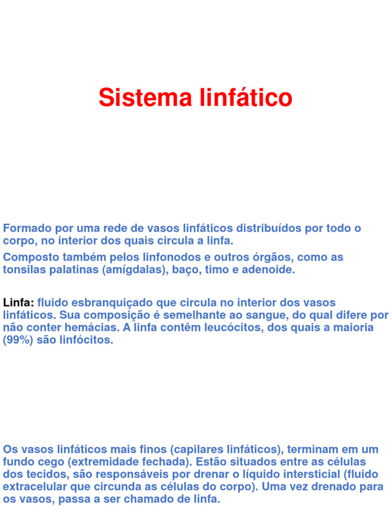 Sistema imunitário e linfático | PDF