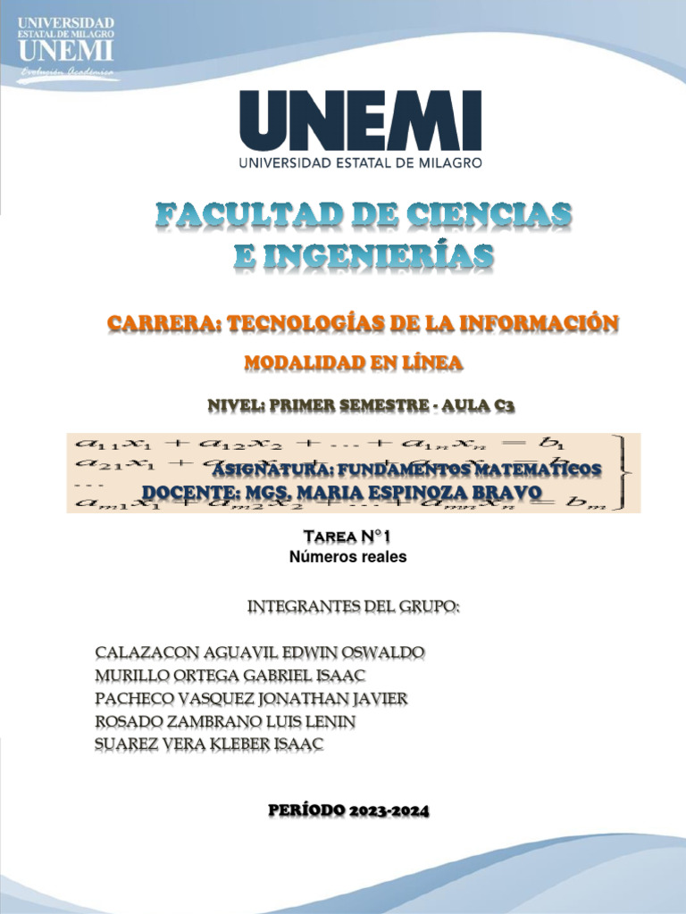 Tarea s1 - Grupo 9 - Aula c3 | PDF | Entero | Matemáticas
