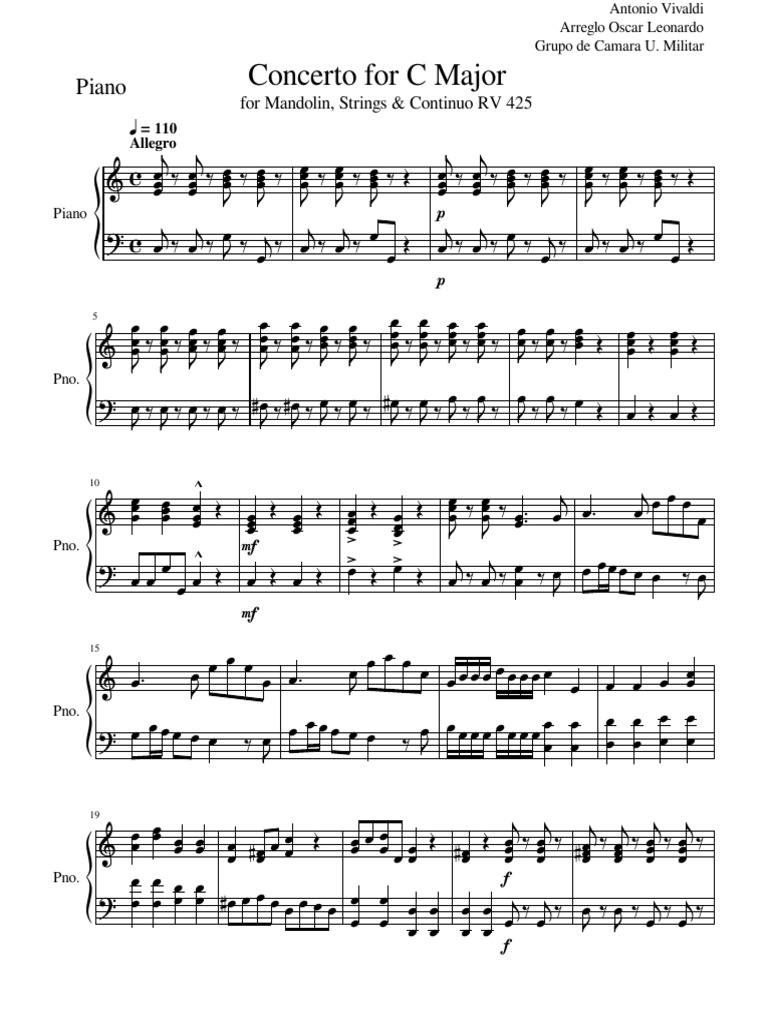 Arreglo Vivaldi Final-Piano | PDF | Musical Compositions | String Instruments