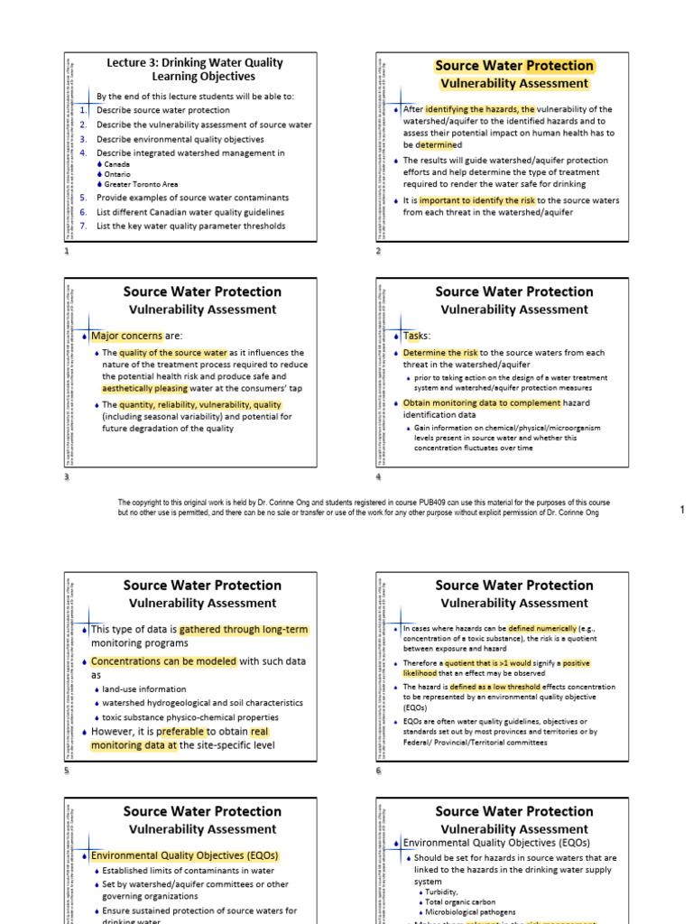 Week 4 Lecture Slide | PDF | Water Quality | Hazards