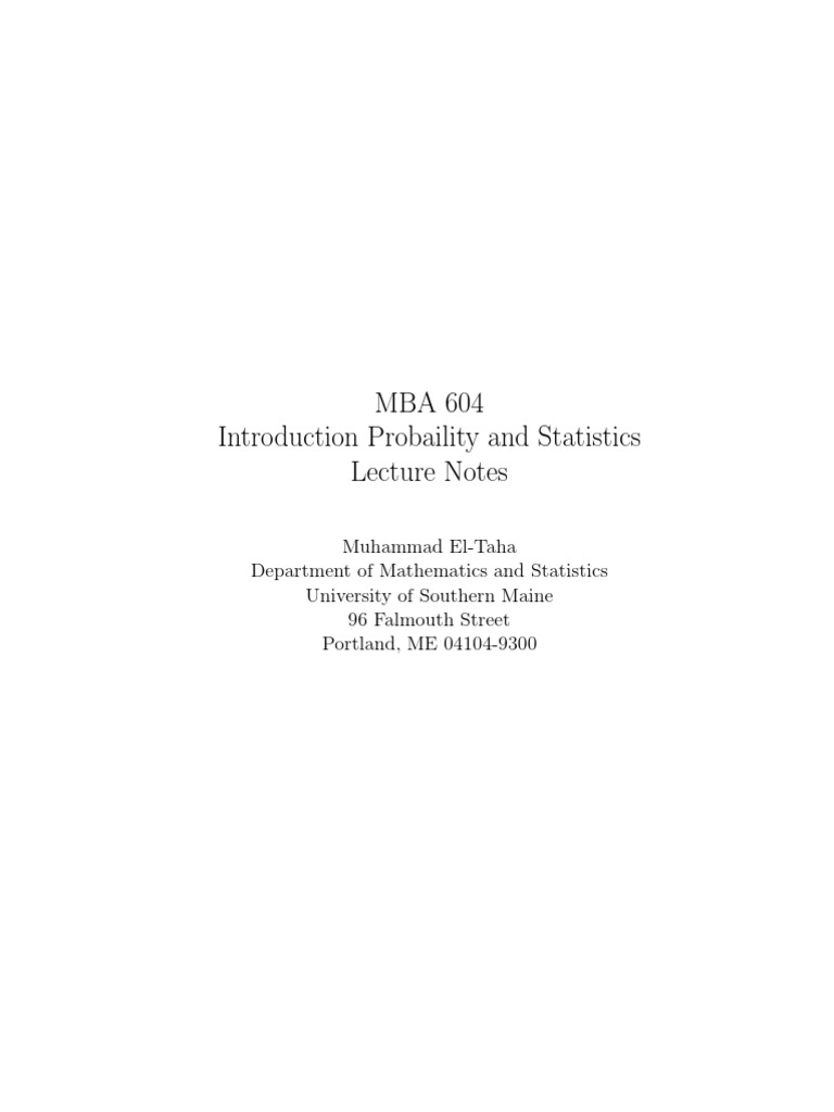 Introduction Probability & Statistics | PDF | Random Variable | Statistics