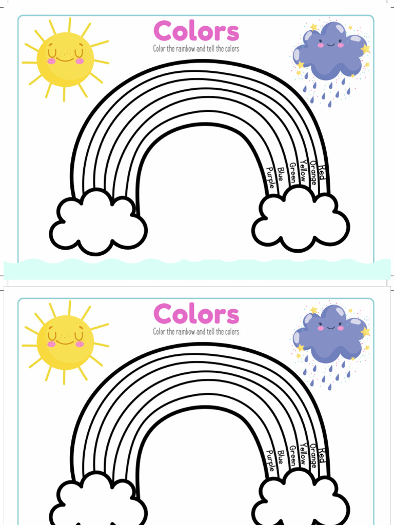 Fun Preschool Rainbow Coloring Page | PDF