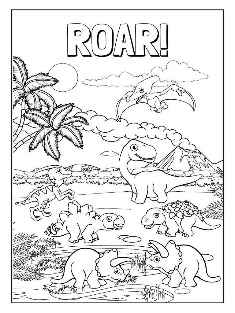 Dinosaur Coloring Worksheet | PDF