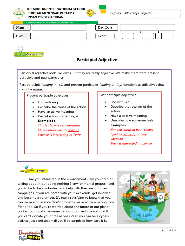 03.participial Adjective | PDF | Linguistic Typology | Language Mechanics