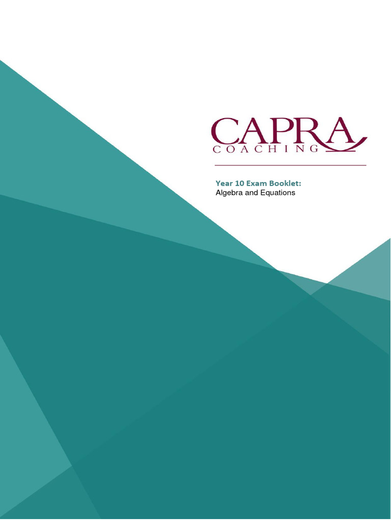 Year 10 Algebra Exam Questions | PDF
