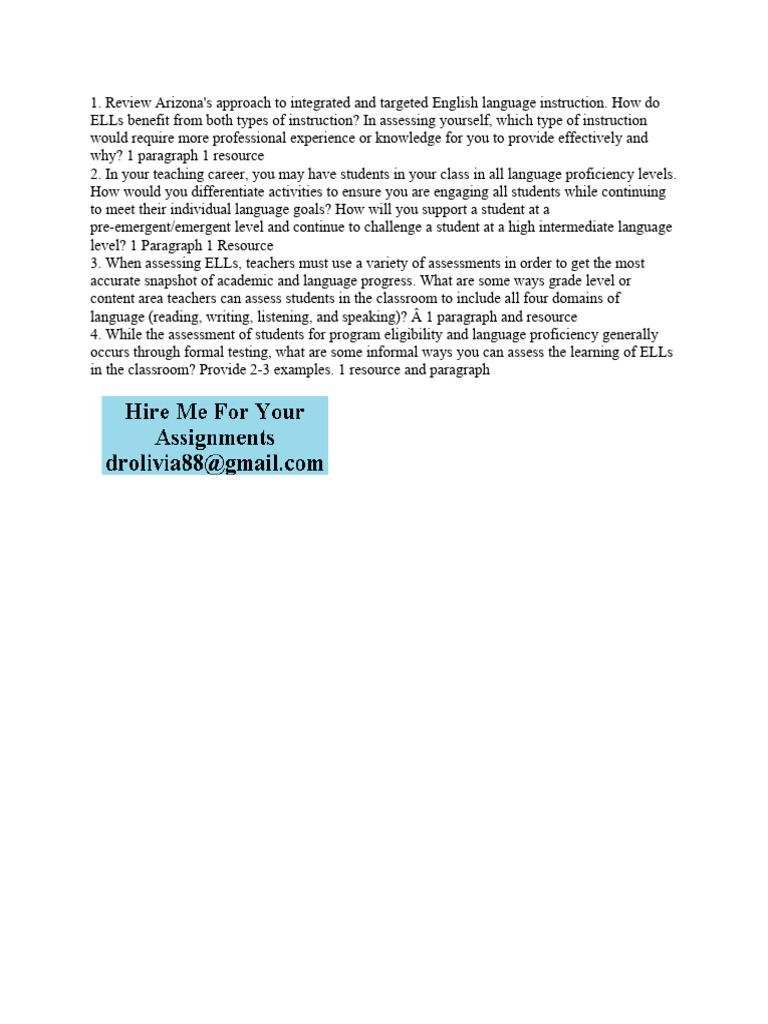 Arizona's ELL Instruction Strategies | PDF