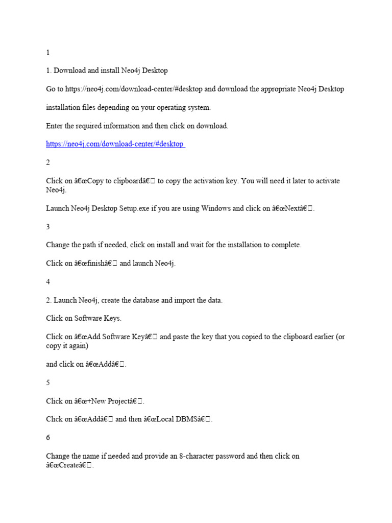 1 1 - Download and Install Neo4j Desktop Go To Https - Neo4j-Com-Downl | PDF | Databases ...