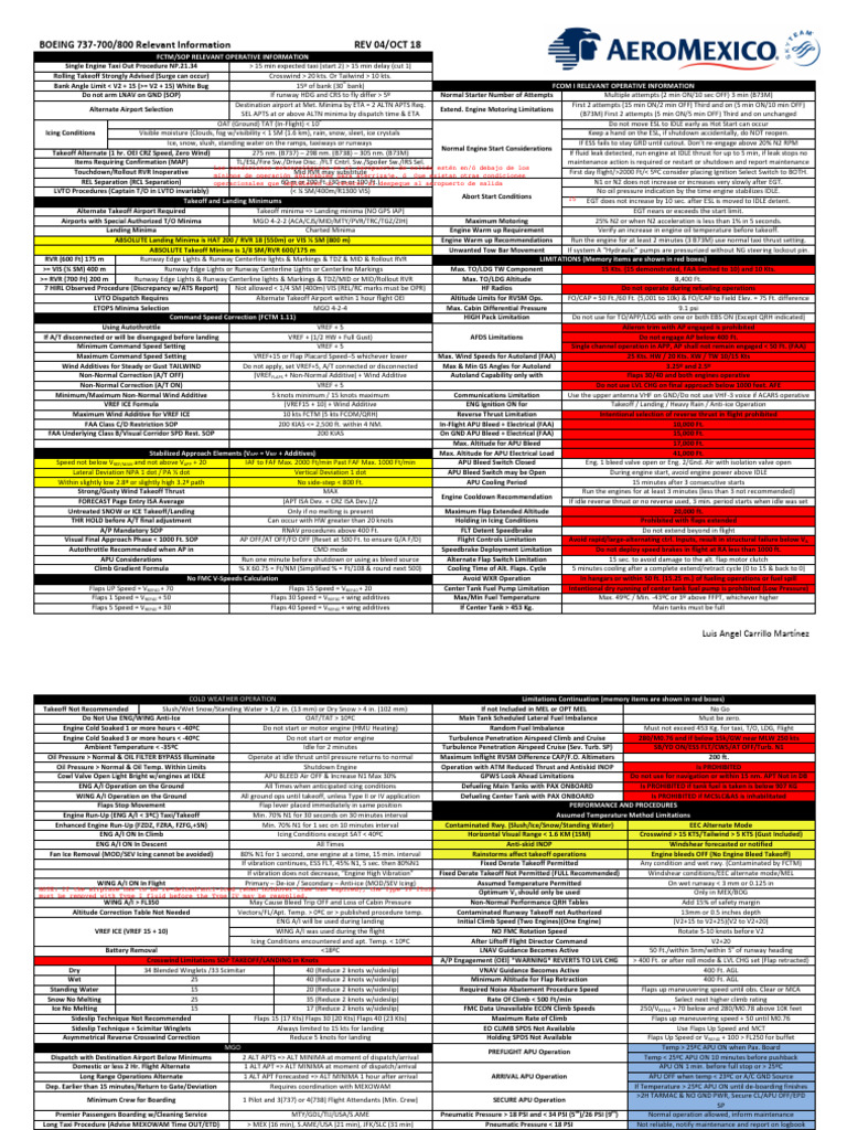 B737 1018 Relevant Information Chart | PDF