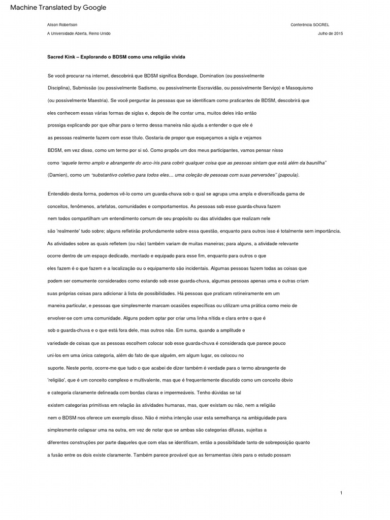 Sacred Kink Exploring BDSM As Lived Reli | PDF | Experiência | BDSM