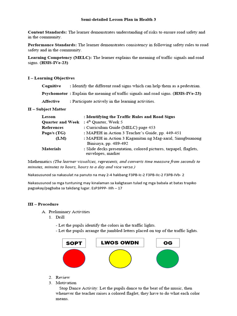 Health 3 - Lesson Plan | PDF