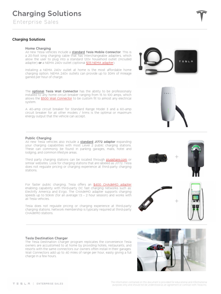 Tesla - Fleet - Guide - Charging Solutions - US | PDF | Tesla Model S ...