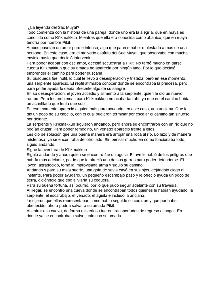 La leyenda de amor maya | PDF | Amor