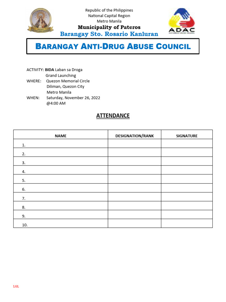 Bida Launching Attendance Nov262022 | PDF