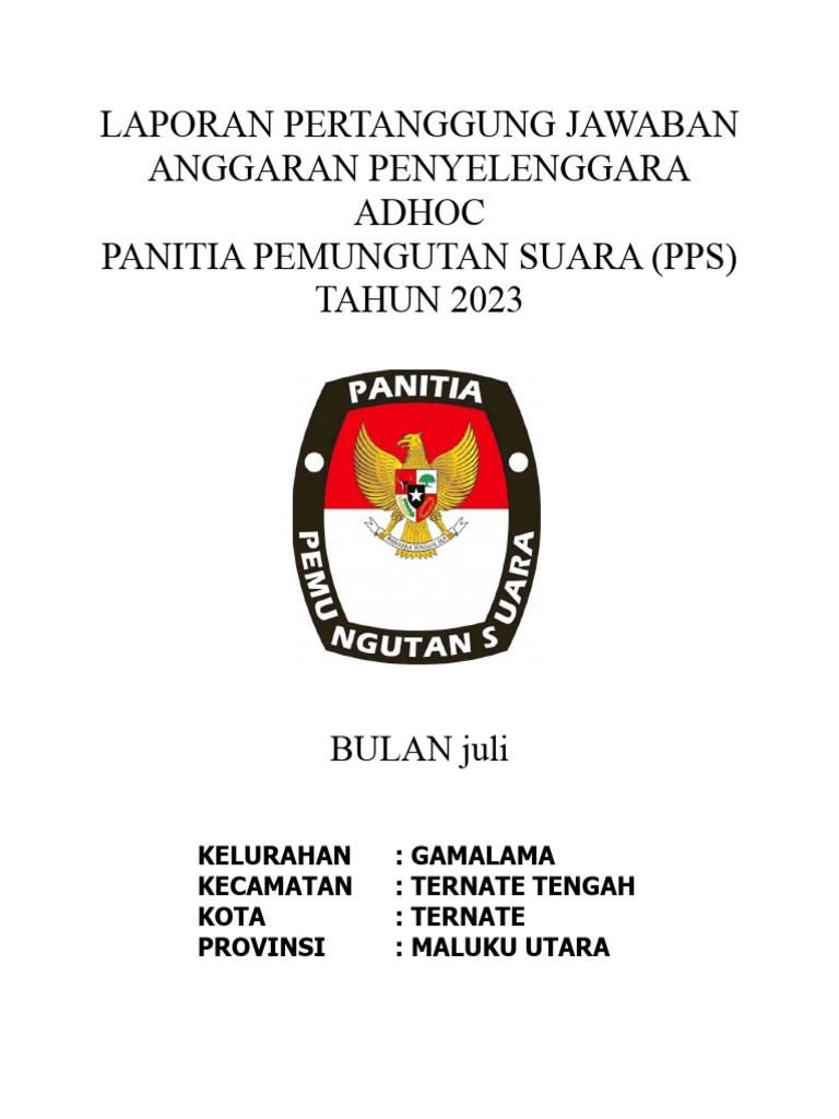Cover Laporan Pertanggung Jawaban | PDF