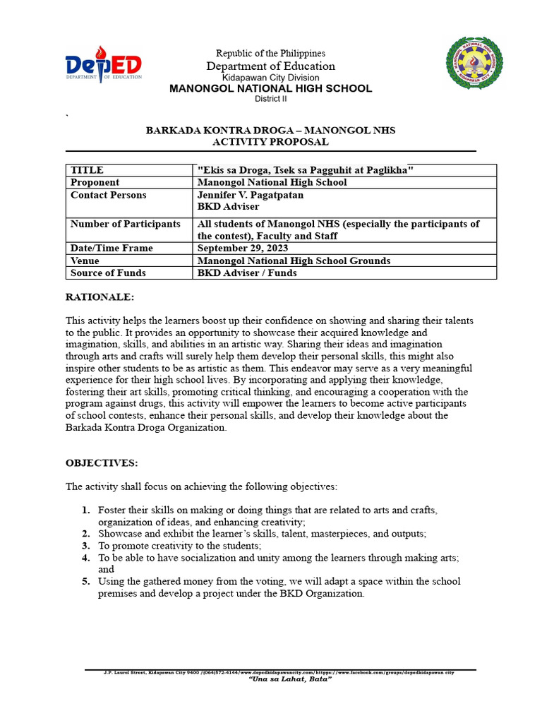 BKD Activity Proposal 1 | PDF | Social Science