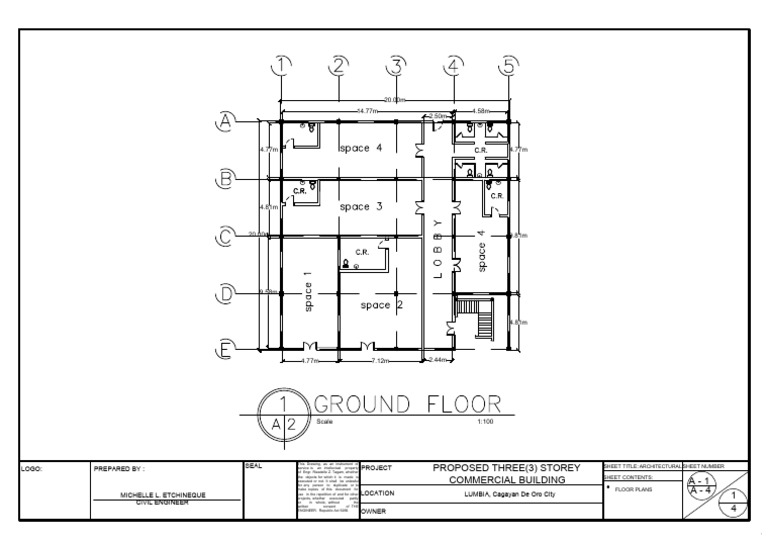 Proposed Three (3) Storey Commercial Building A - 1 A - 4 1 4 | PDF