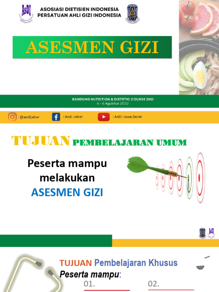 Asesmen Gizi: Metode dan Prosedur | PDF | Kesehatan Holistik