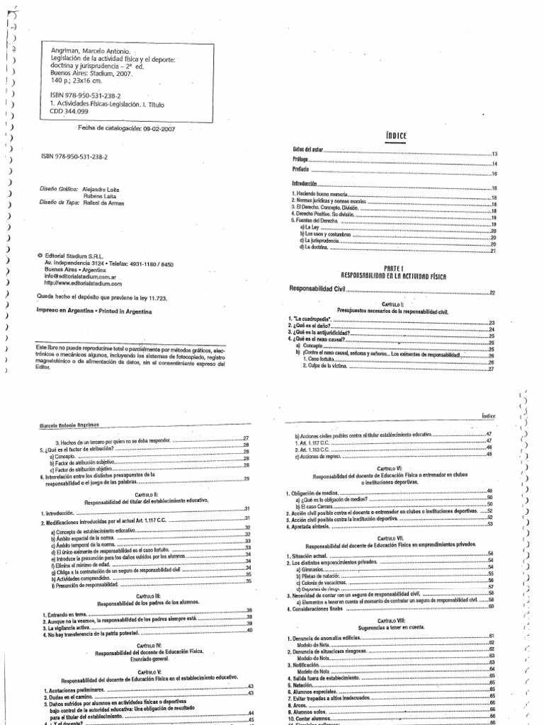 Legislacion de La Act. Fis. y El Dep | PDF