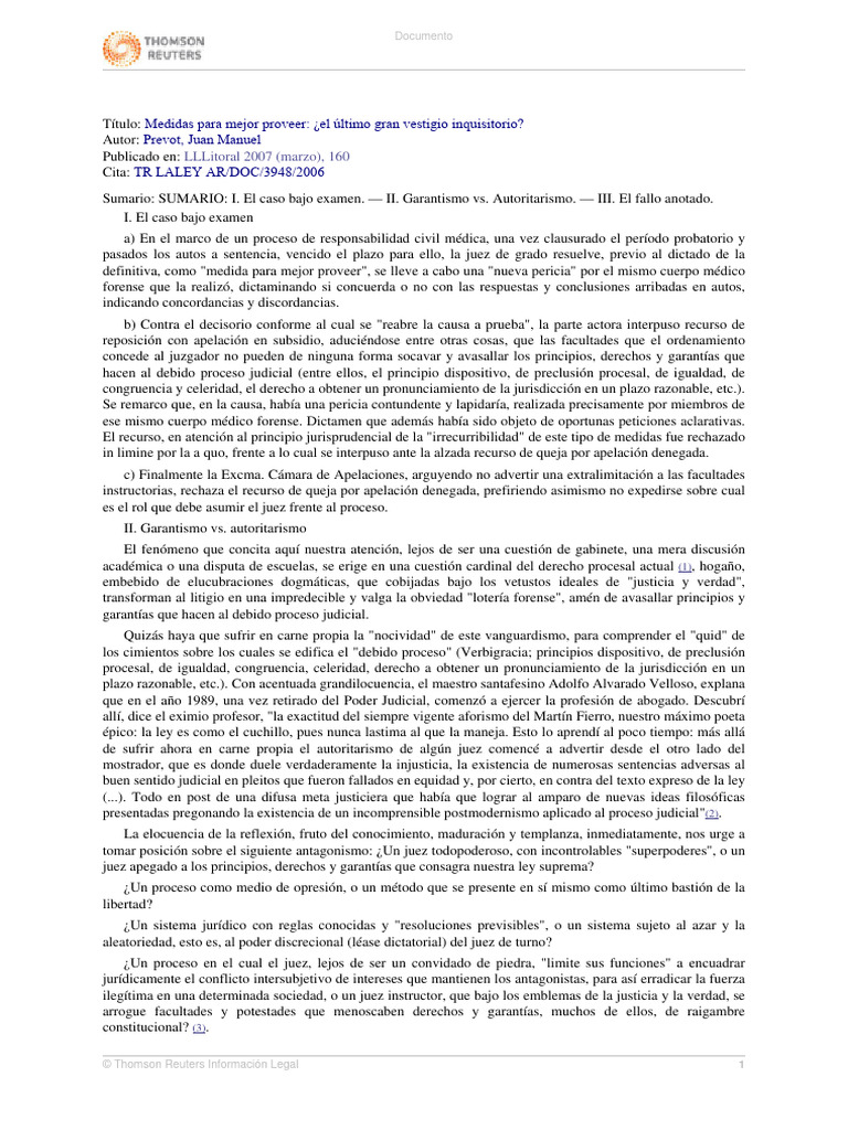 Medidas para Mejor Proveer | PDF | Derecho