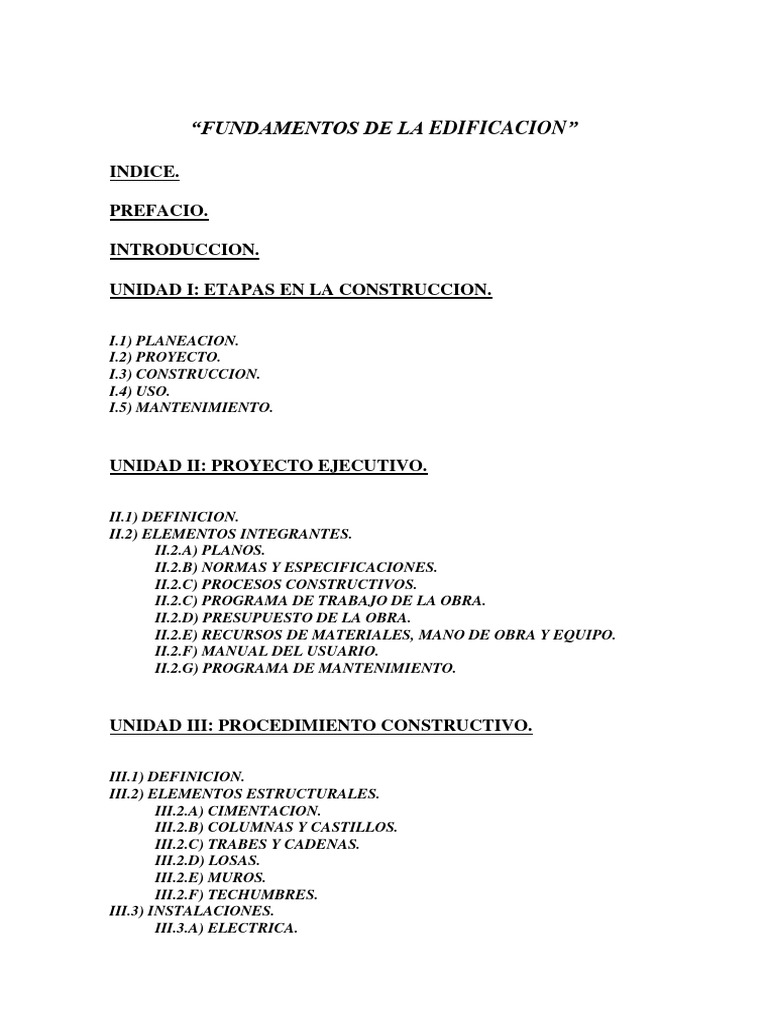 Fundamentos de La Edificacion. | PDF