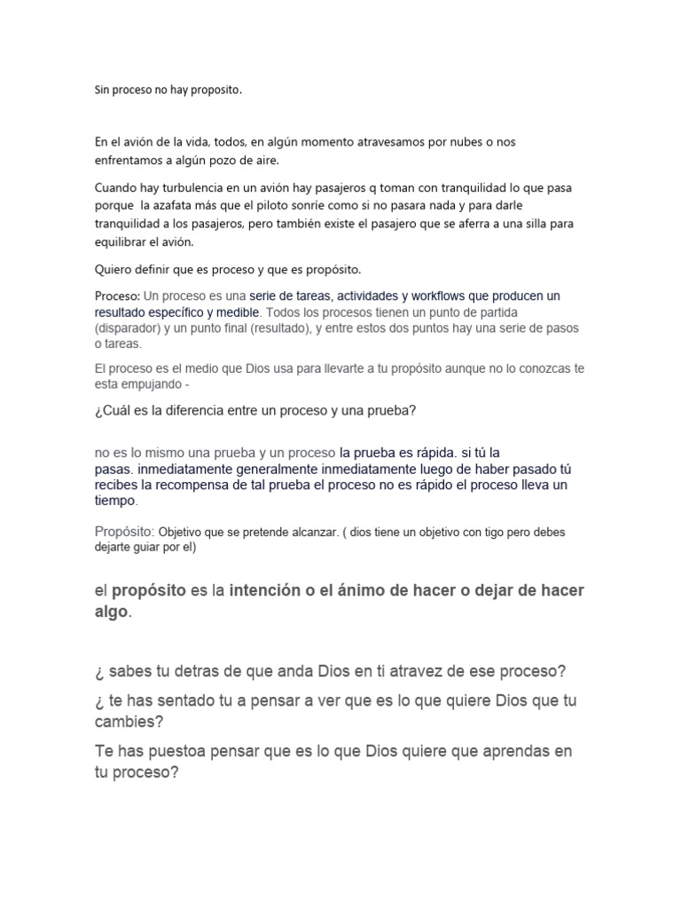 Sin Proceso No Hay Proposito | PDF | Fe | Salvación