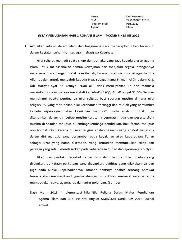 26 Rohani Islam Dwi Kuswono | PDF