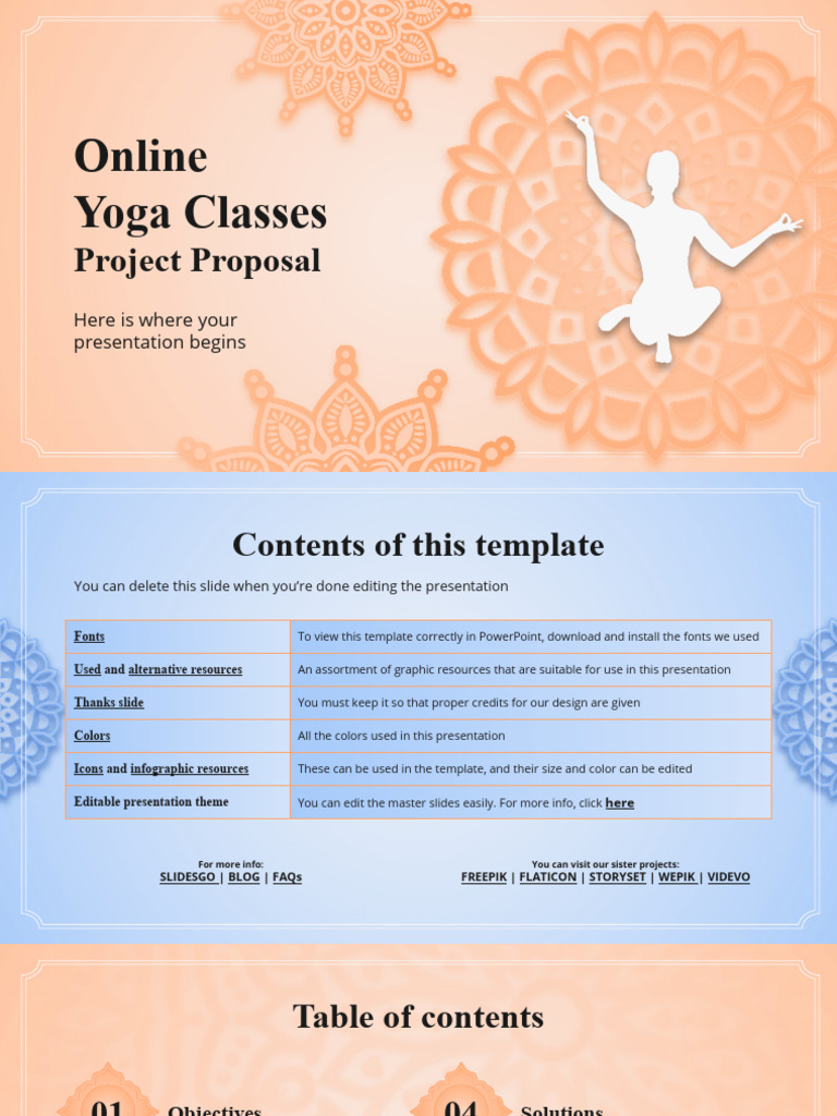 Online Yoga Classes Project Proposal by Slidesgo | PDF