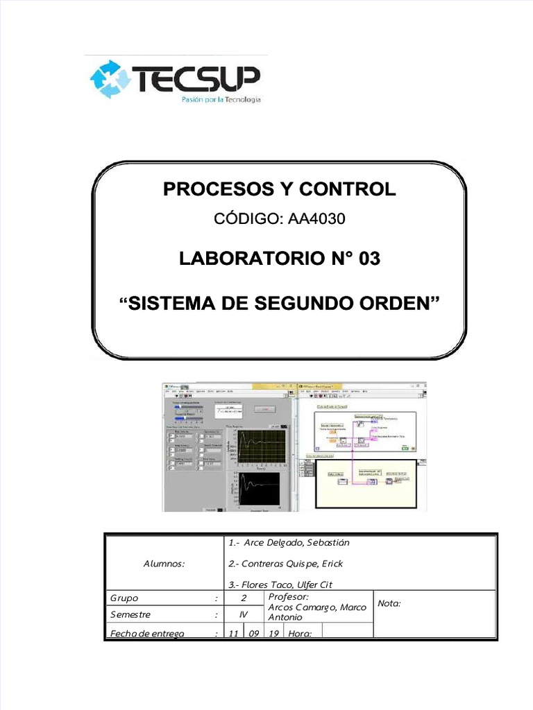 PDF Laboratorio 03 Sistema de Segundo Orden - Compress | Descargar gratis PDF | Sistema de ...