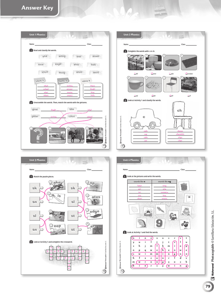 Grade 3 Phonics Answer Key | PDF | Reading (Process)