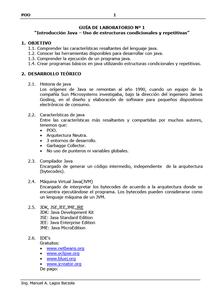 Laboratorio 01 | PDF | Java (lenguaje de programación) | Archivo de computadora