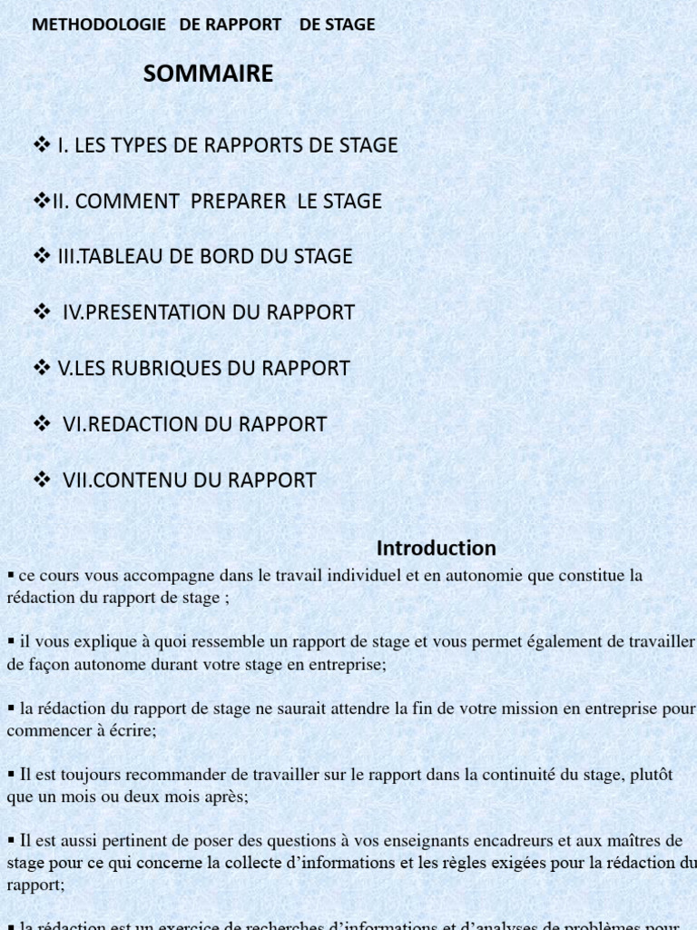 Méthodologie de Rapport de Stage | PDF | Ponctuation | Business