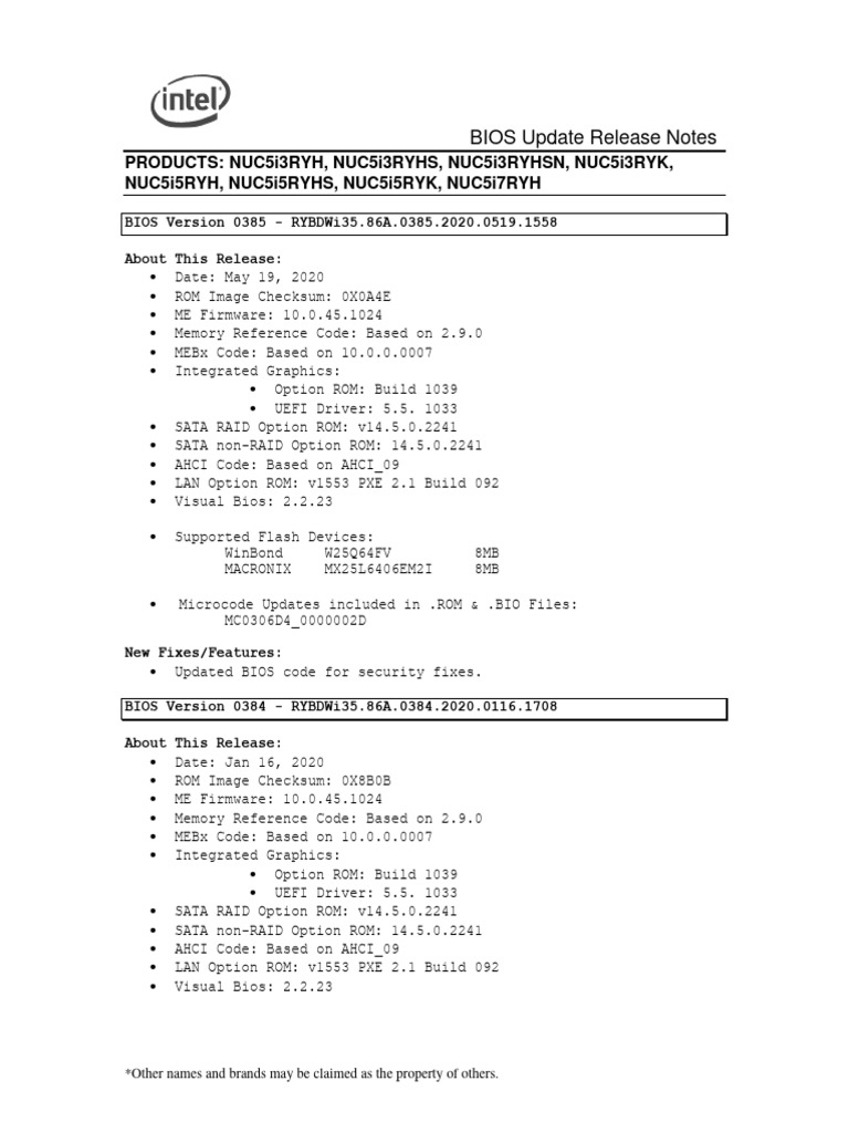 Ry 0385 Releasenotes | PDF