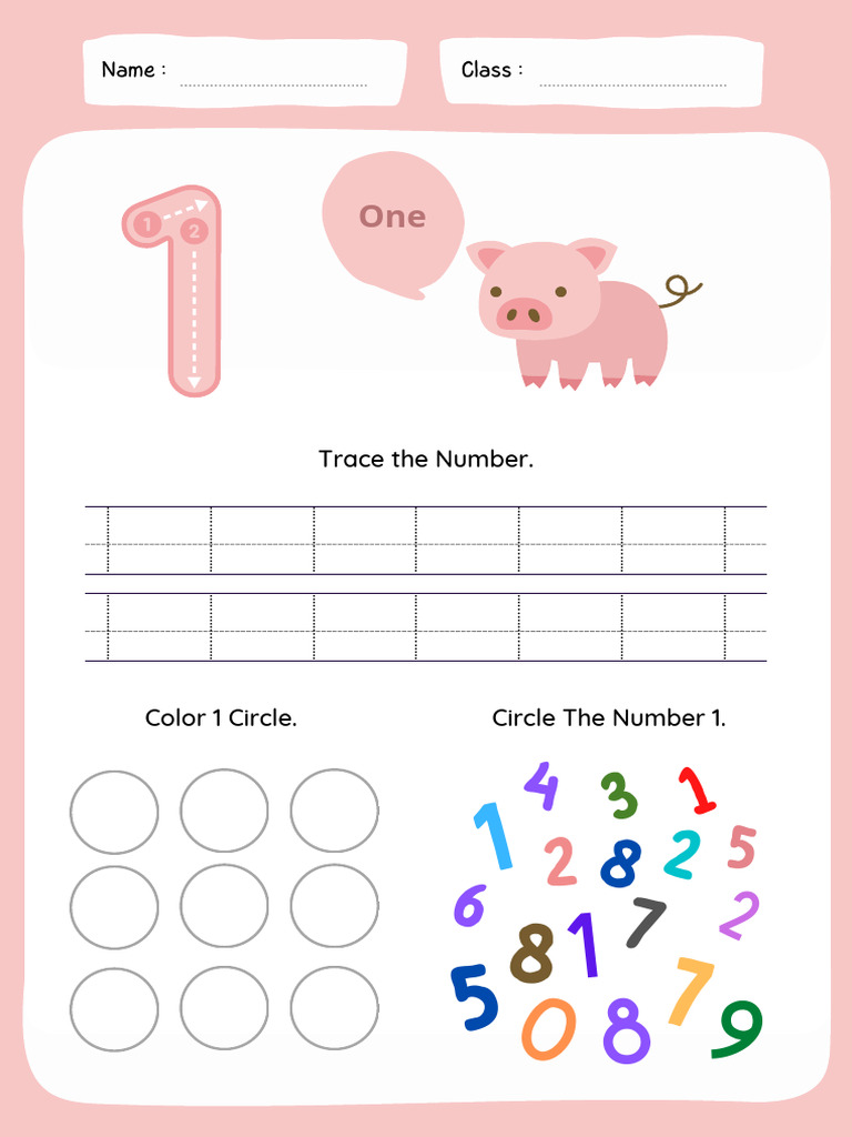 Grayscale Number Tracing Worksheets | PDF