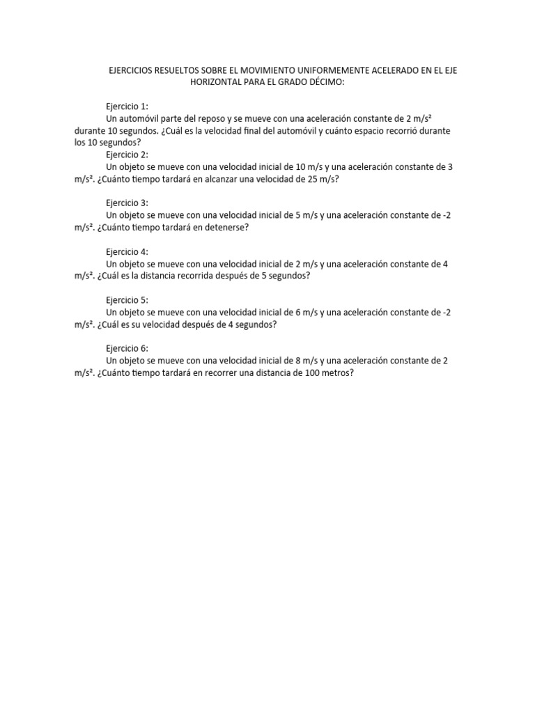 Ejercicios - para Resolver | PDF