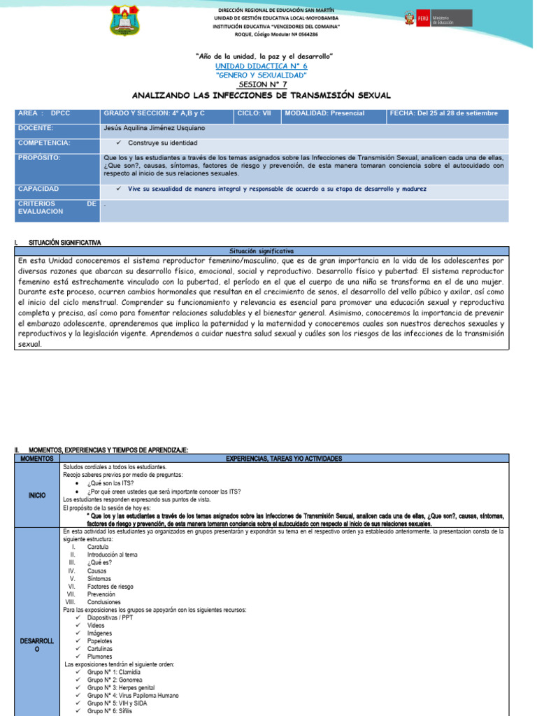 SESION DE APRENDIZAJE #7 - DPCC 4° A, B y C - EXPOSICIONES | PDF | Salud y bienestar | Ciencia y ...