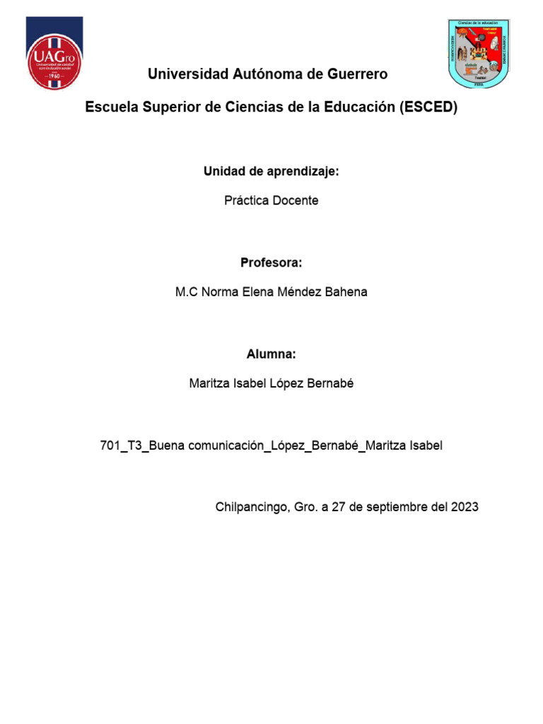 701 T3 Buena Comunicación López Bernabé Maritza Isabel | PDF ...