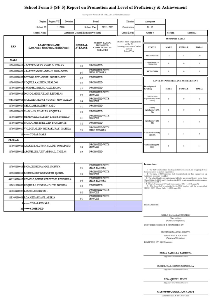 Sf5 - 2022 - Grade 4 - Section 2 | PDF