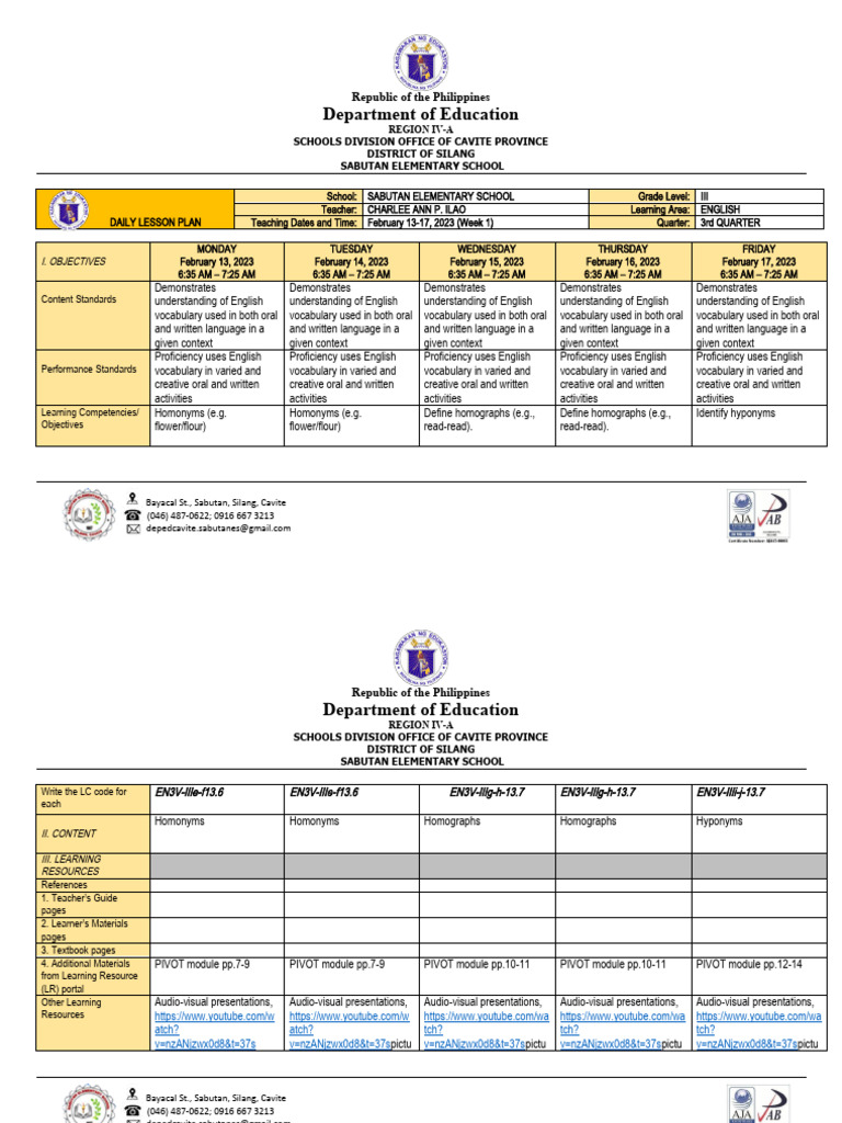 CH and TCH Worksheets for Grade III | PDF | Flour